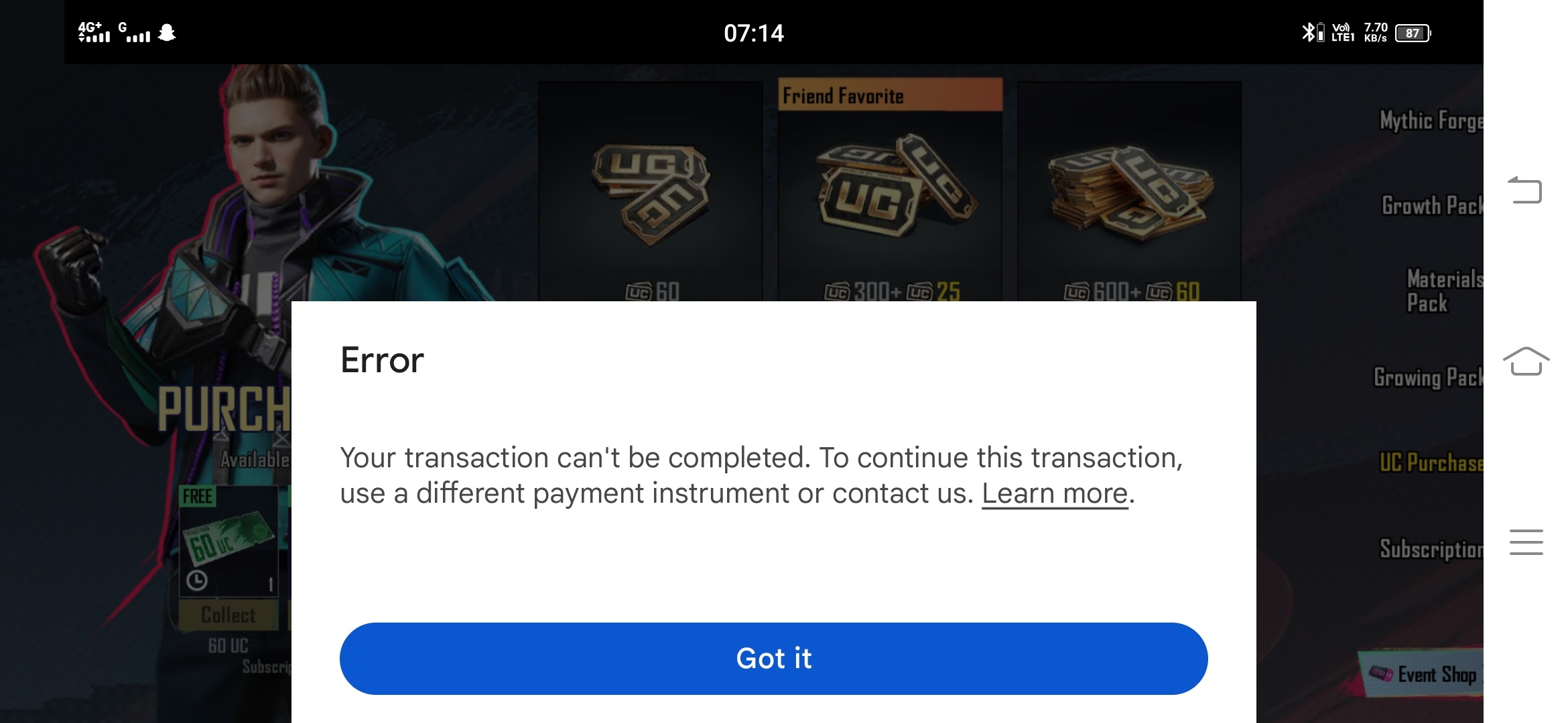 Transaction can't be completed - Google Play Community Transaction can't be completed - Google Play Community