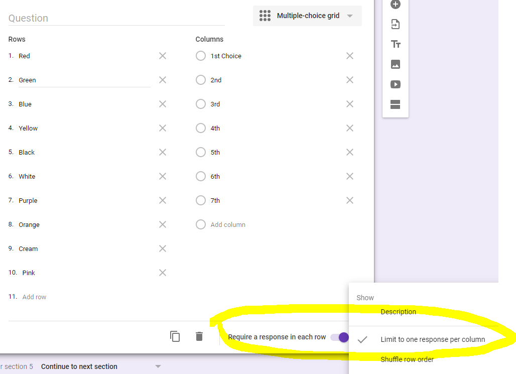Forms Is There A Way To Combine A Dropdown Menu With A Short Answer 