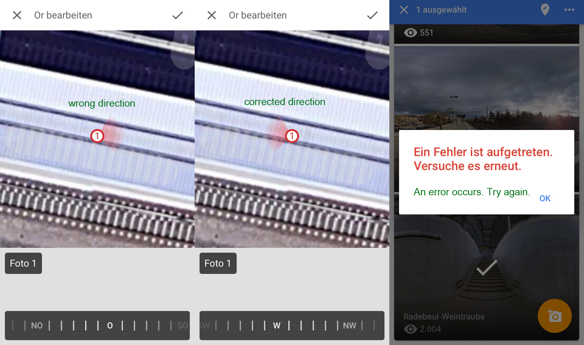 Streetview connect photos: how do I change the camera orientation angle ...