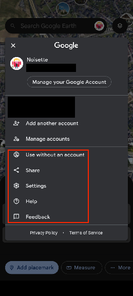 No menu on Google Earth Android app - Google Earth Community