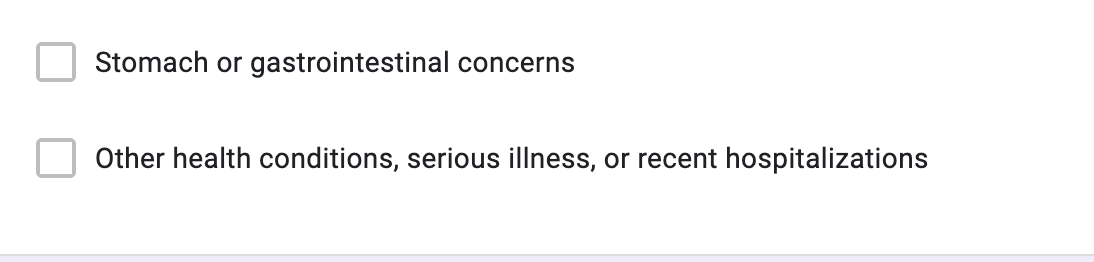 Can you have both a checkbox and text in the same cell on google forms ...