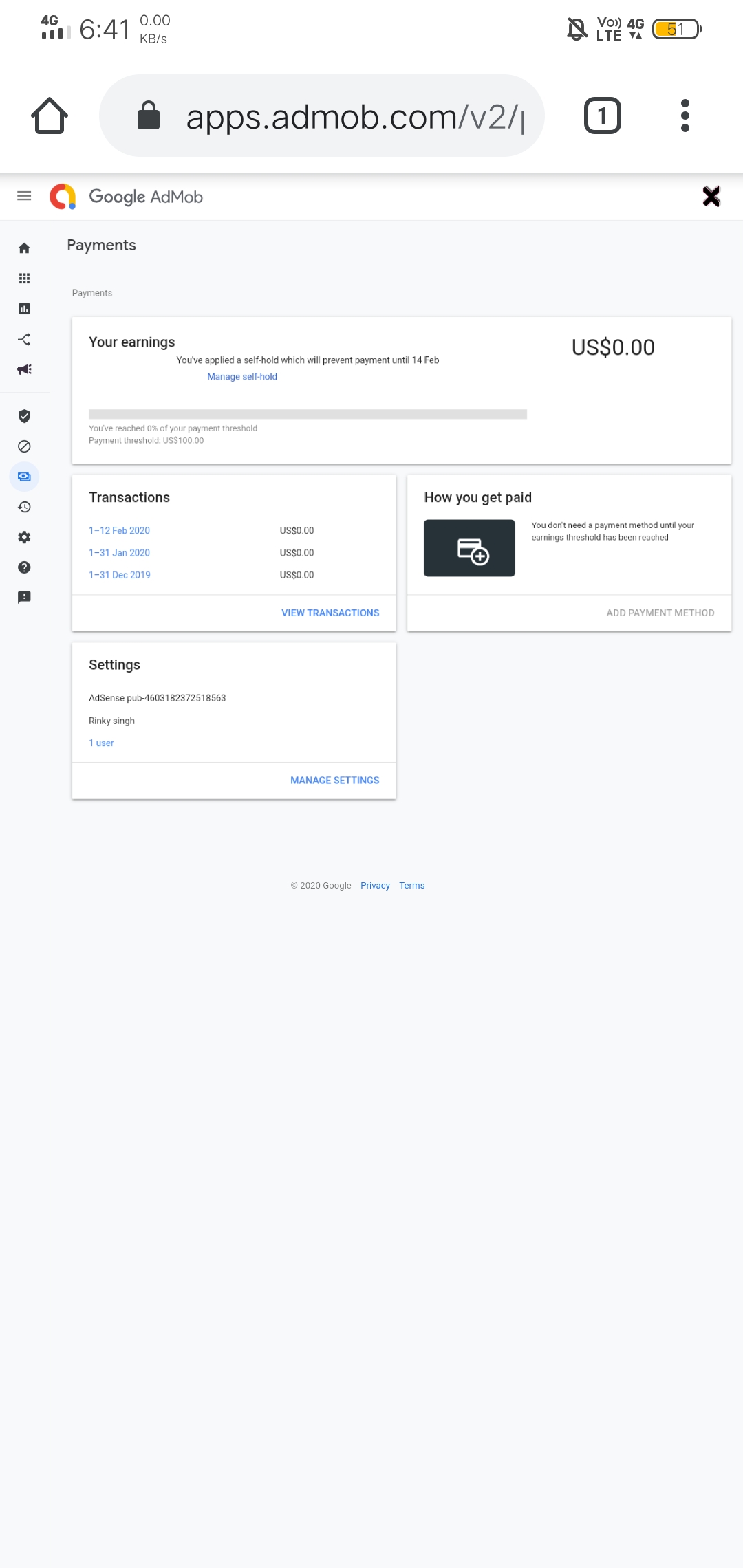 Why can't I add payment method? - Google AdSense Community