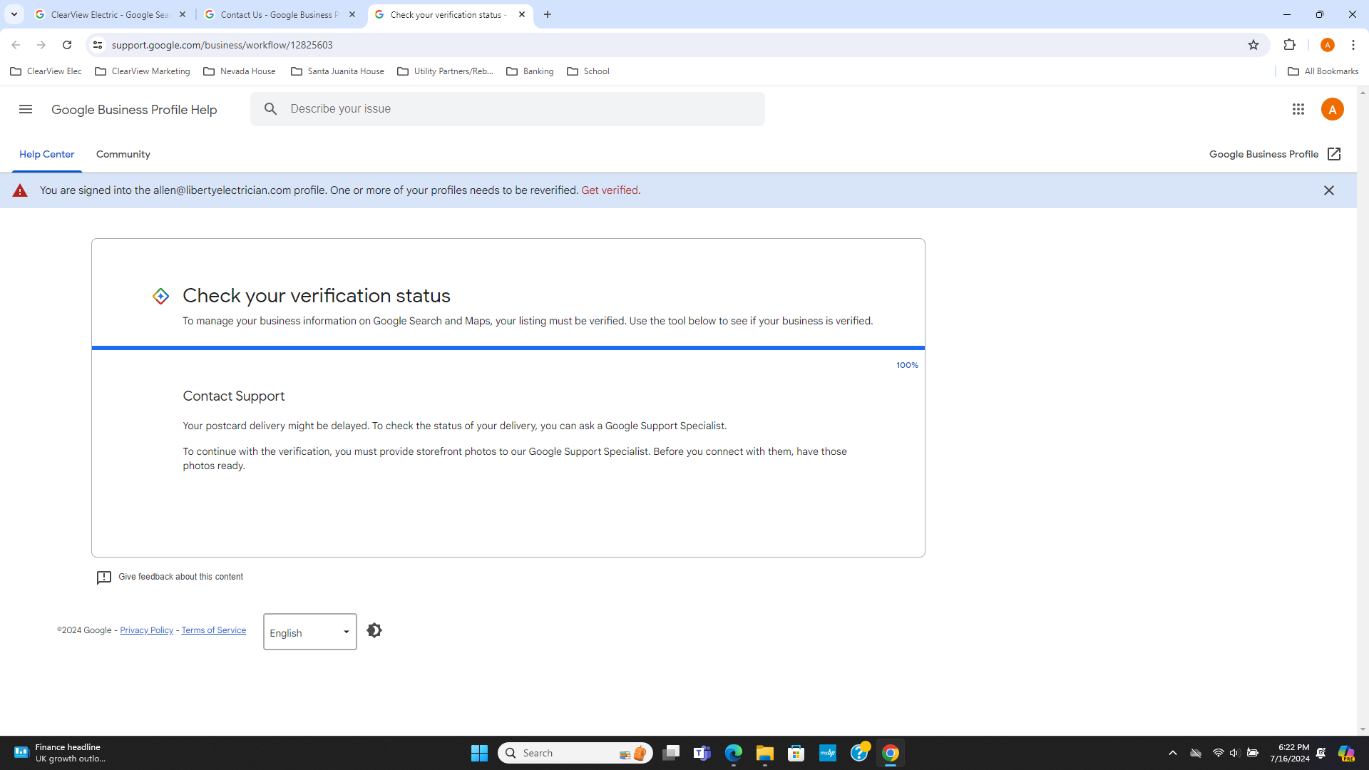No other verification methods available - Google Business Profile Community