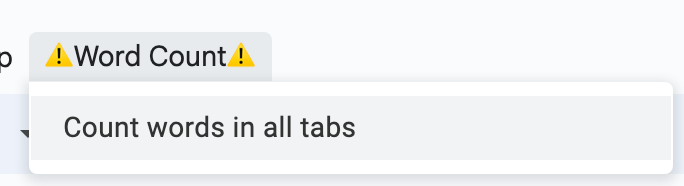 With the new tabs option, how can I see the word count for the entire document? - Google Docs ...