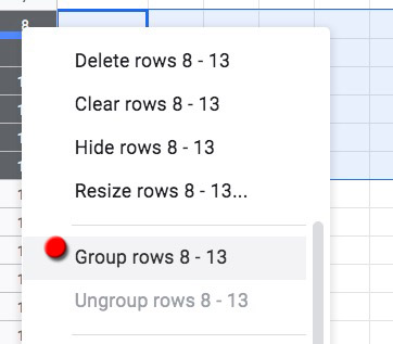 Anyone know how to create collapsable child rows under a parent row with sheets? - Google Docs ...