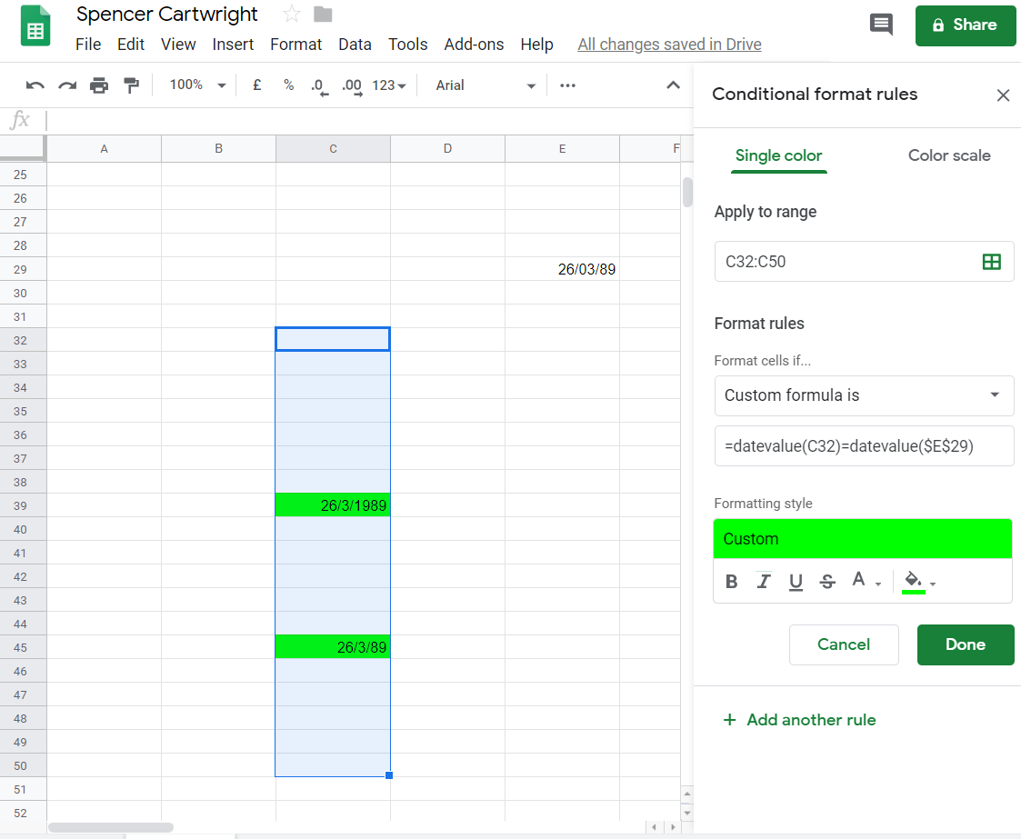 How can I use Custom Formatting to highlight a birthday in a list of ...
