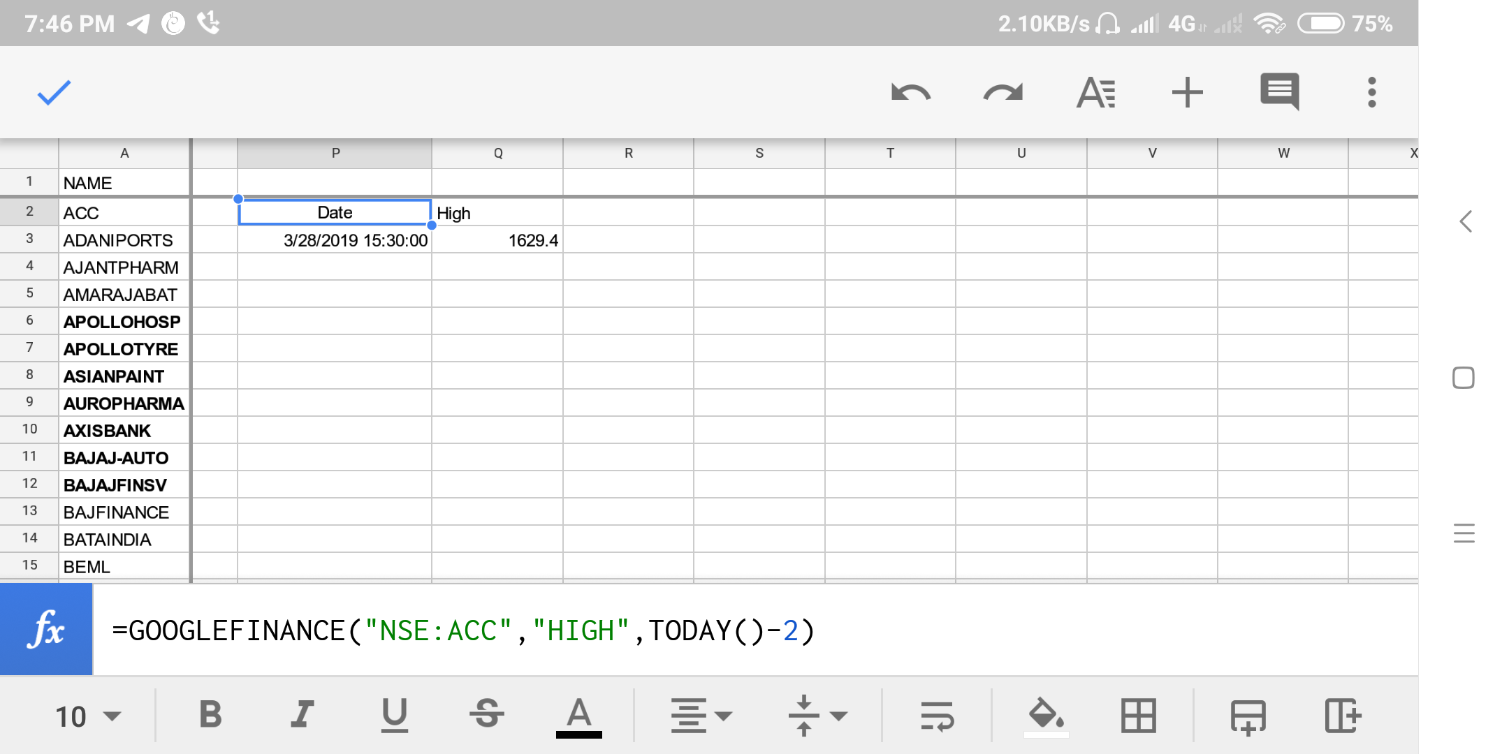 How can i get yesterday's high or low price of any scripts of nse ...