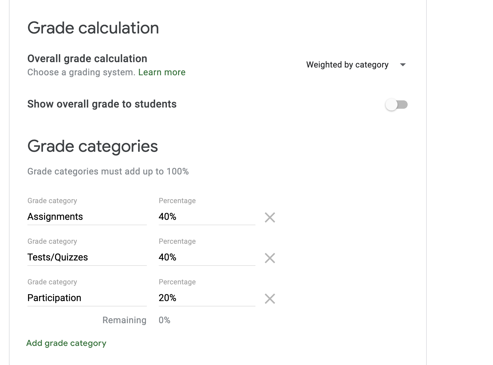 "Overall grade" is not showing in grade book - Google Classroom Community