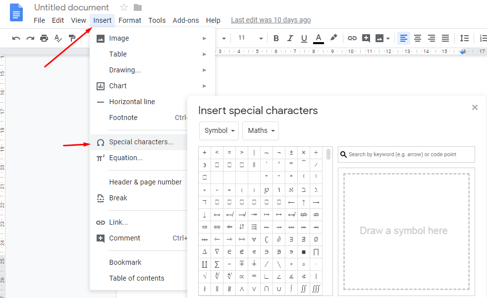 How To Insert Special Characrters On Google Sheets Google Docs 