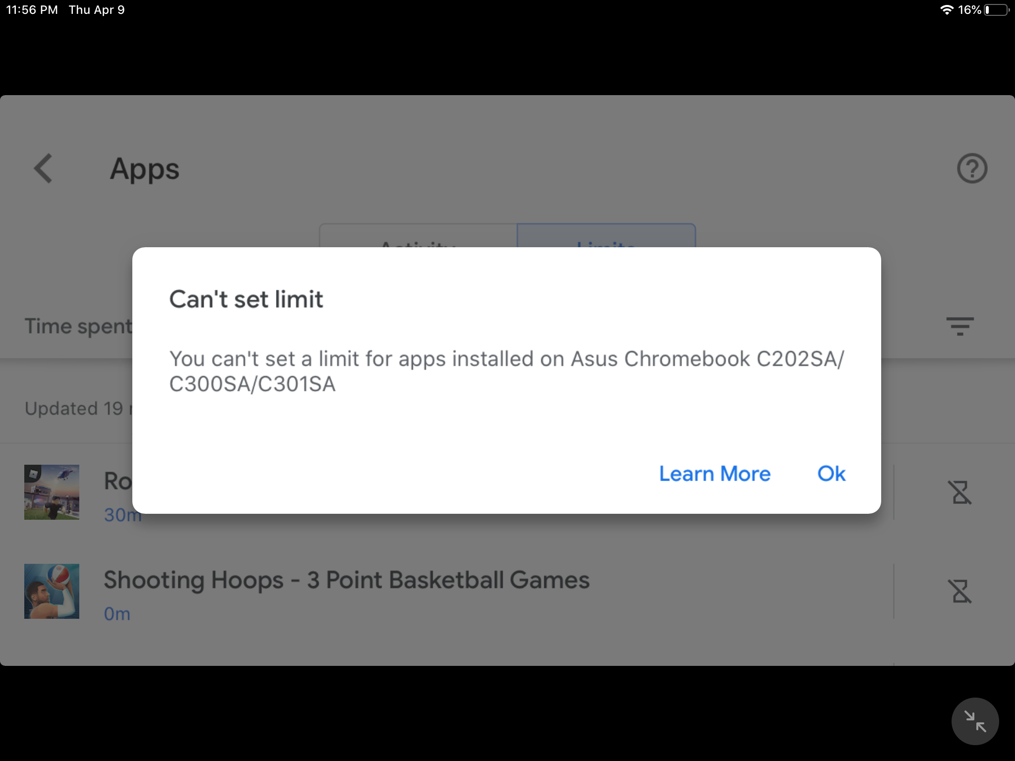 Can't set time limits for apps in Family Link - Gmail Community