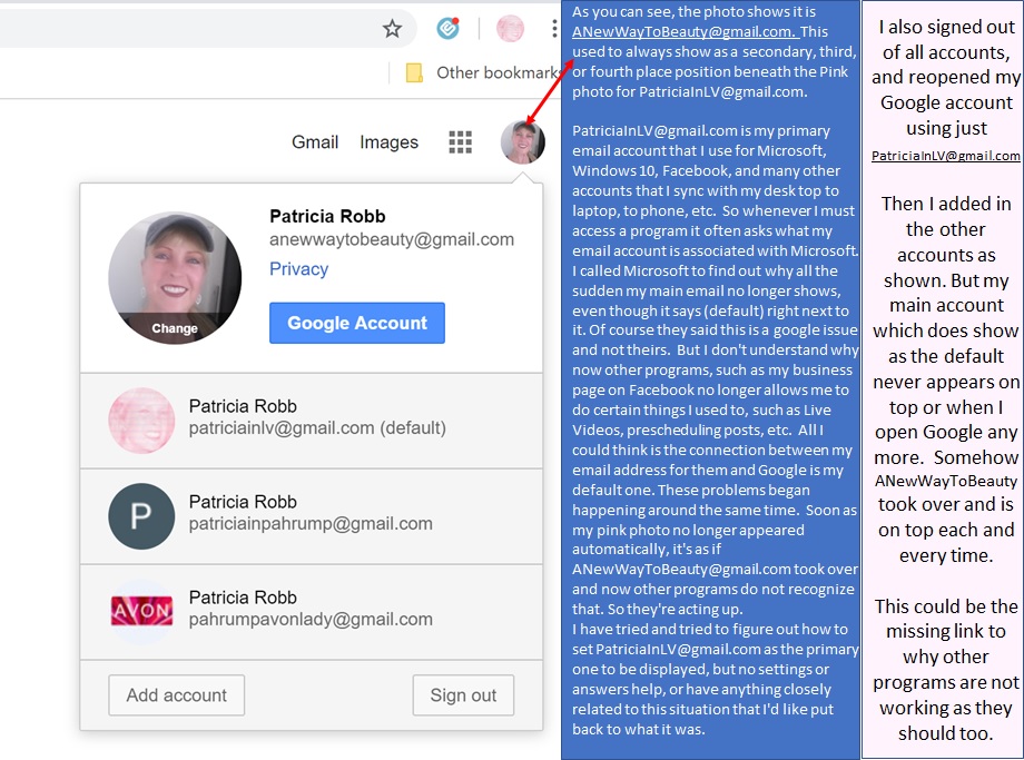 Default Google Account Keeps changing - Gmail Community