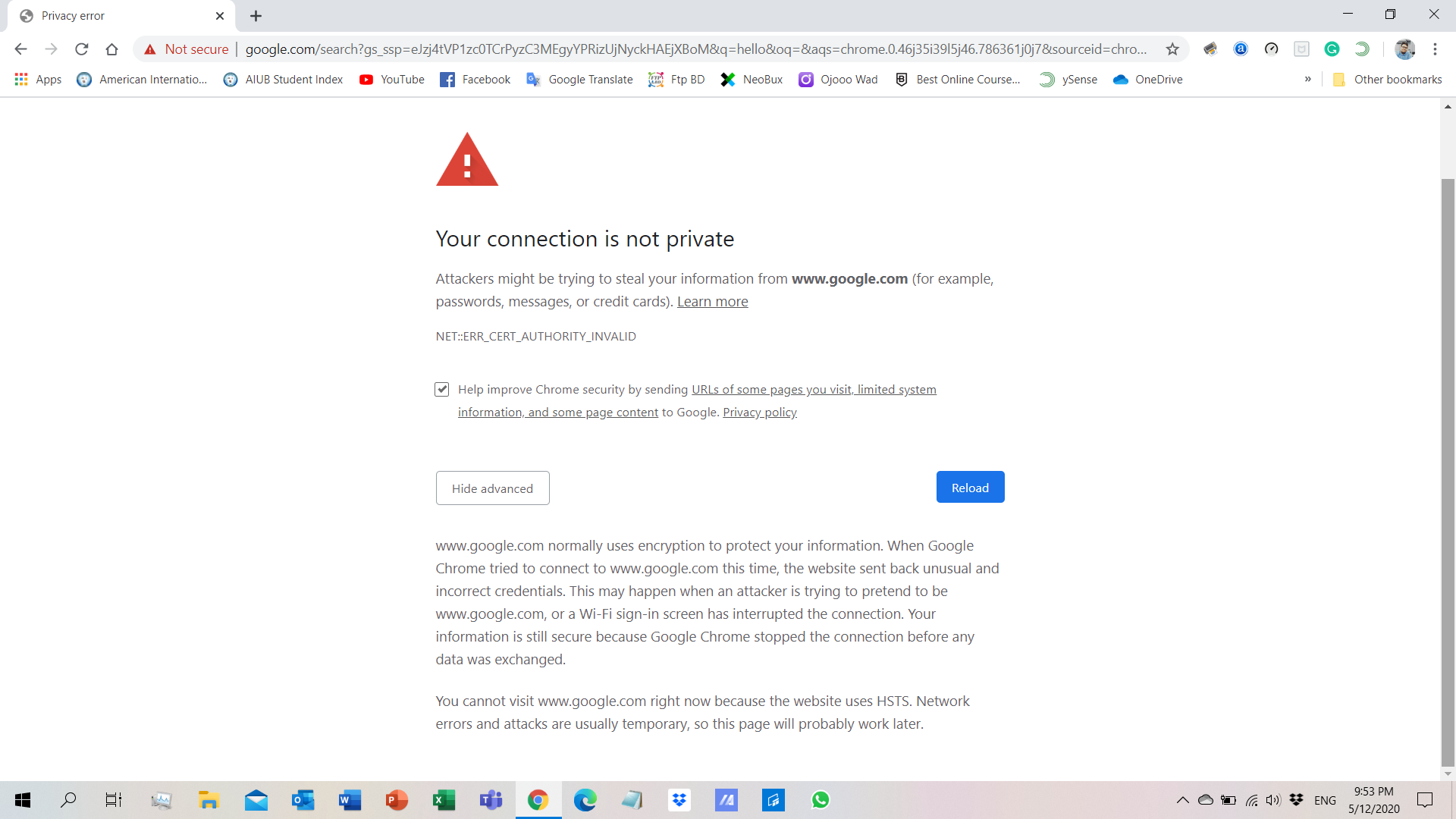 Your connection is not private Attackers might be trying to steal your ... Your connection is not private Attackers might be trying to steal your ...