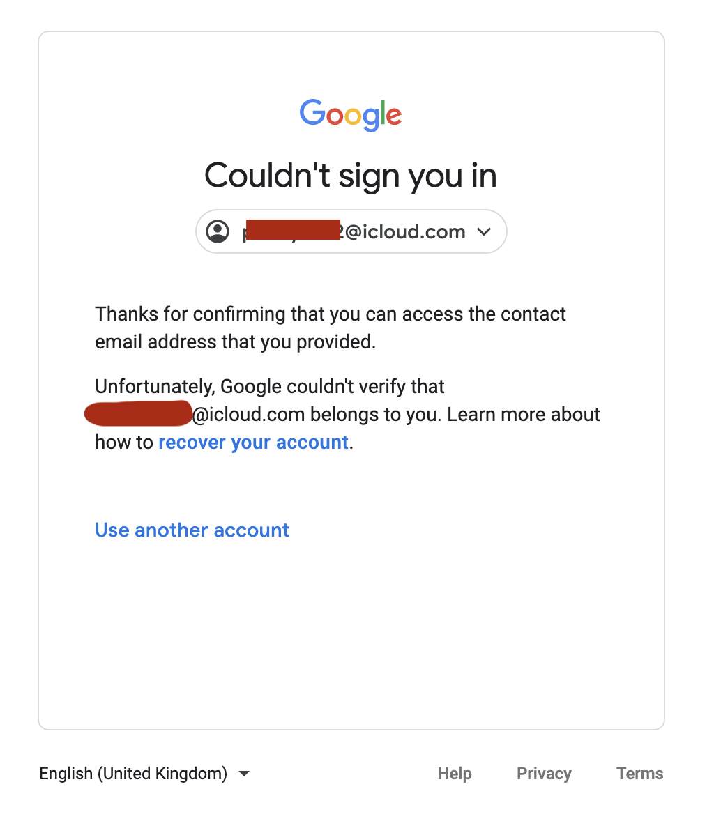 Can T Verify Account Login Google Account Community