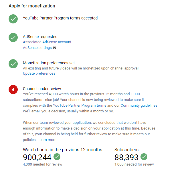 monetization on my Channel - YouTube Community