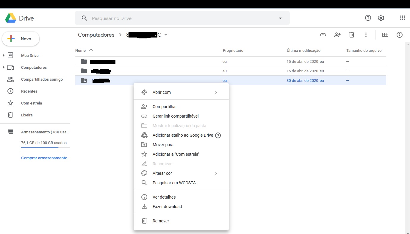 Não consigo adicionar uma pasta compartilhada ao Meu Drive e nem ...