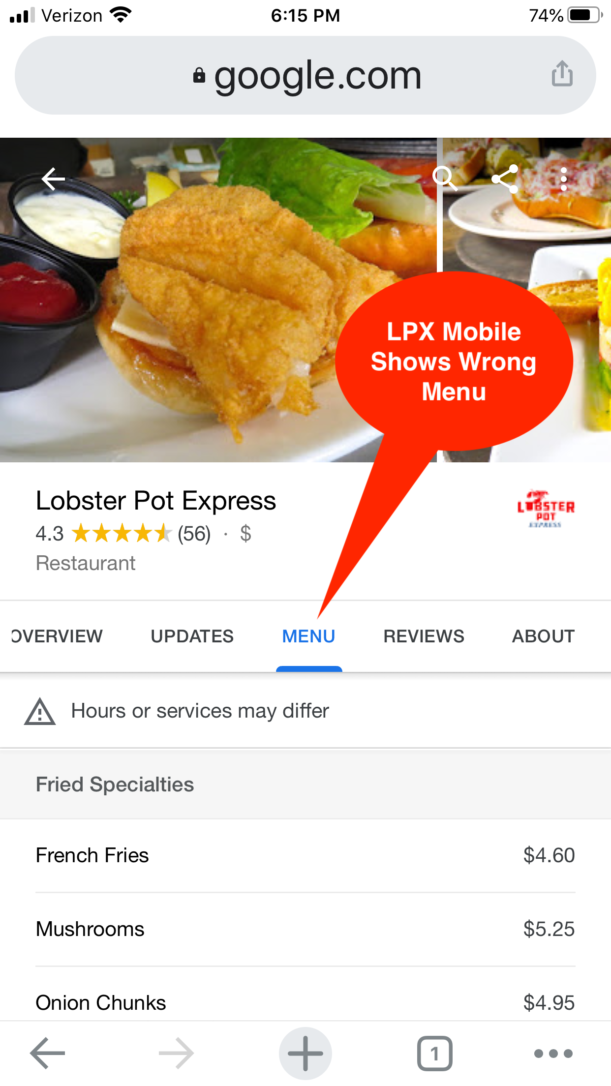 How do I remove an old restaurant menu from the Google Maps app ...