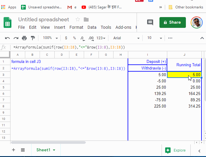 running sum - Google Docs Editors Community