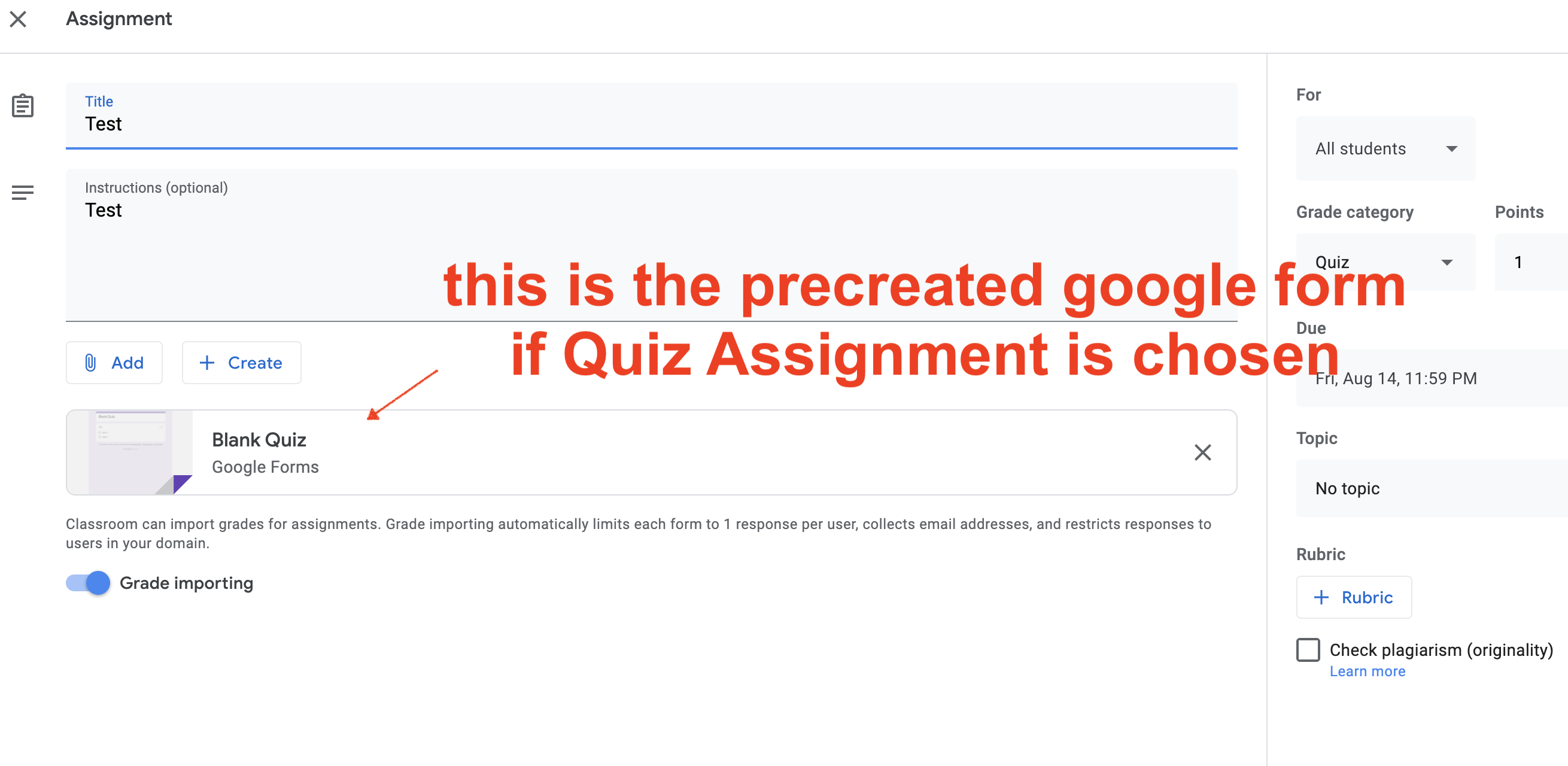Google Form created through Quiz Assignment is viewed as an Editable ...