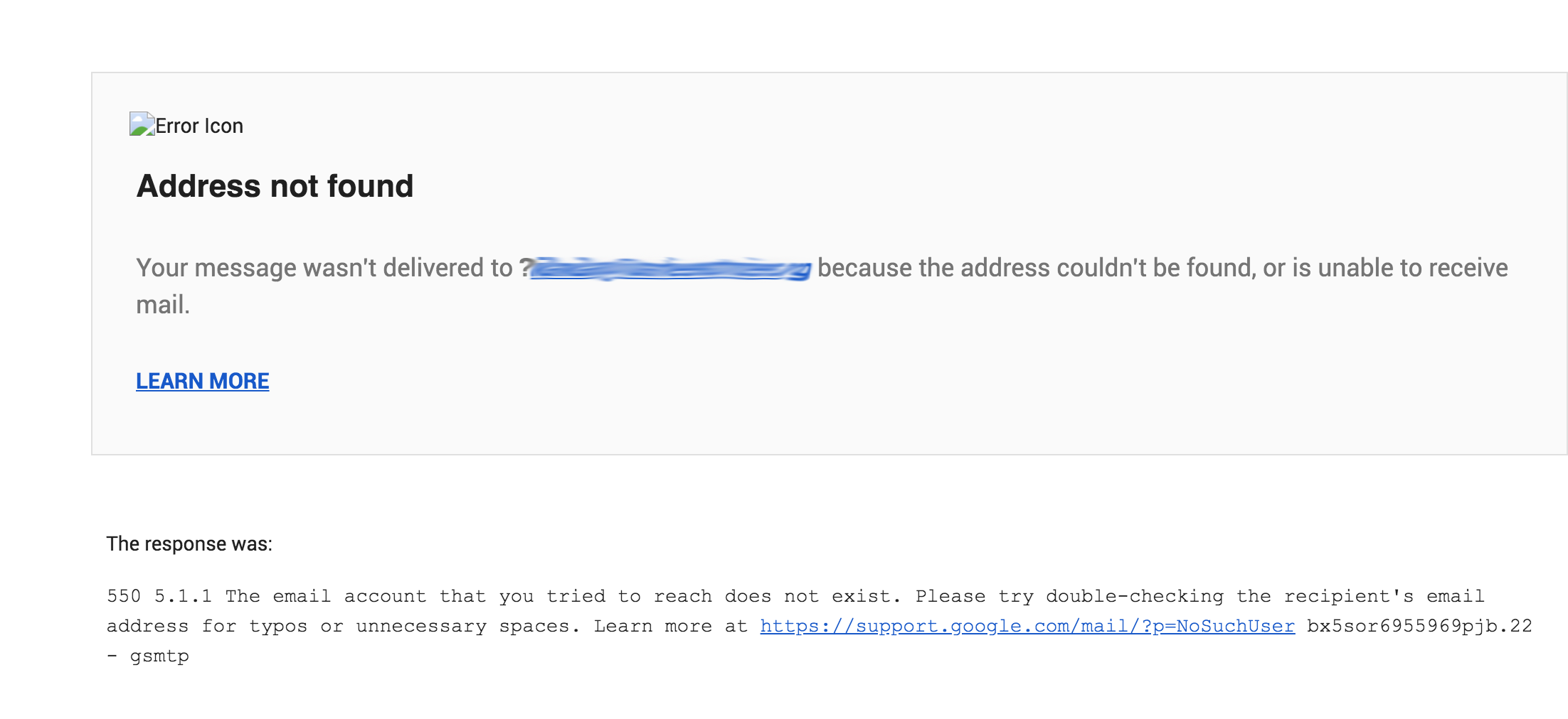 incoming mail to my gmail is bouncing back to sender with message ...