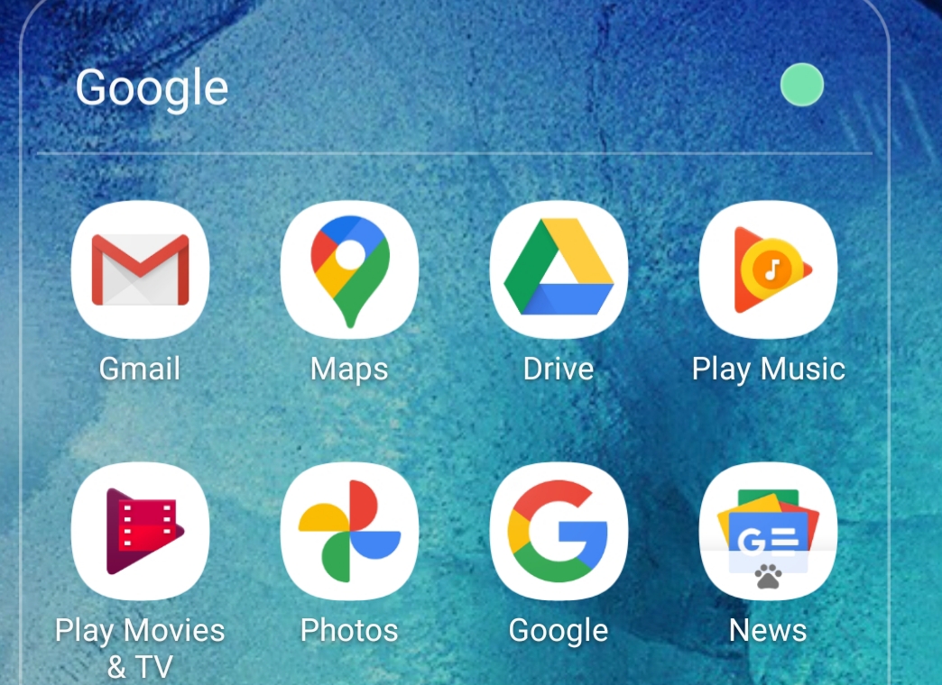 For some reason a paw print has appeared on the icon/widget for Google ...