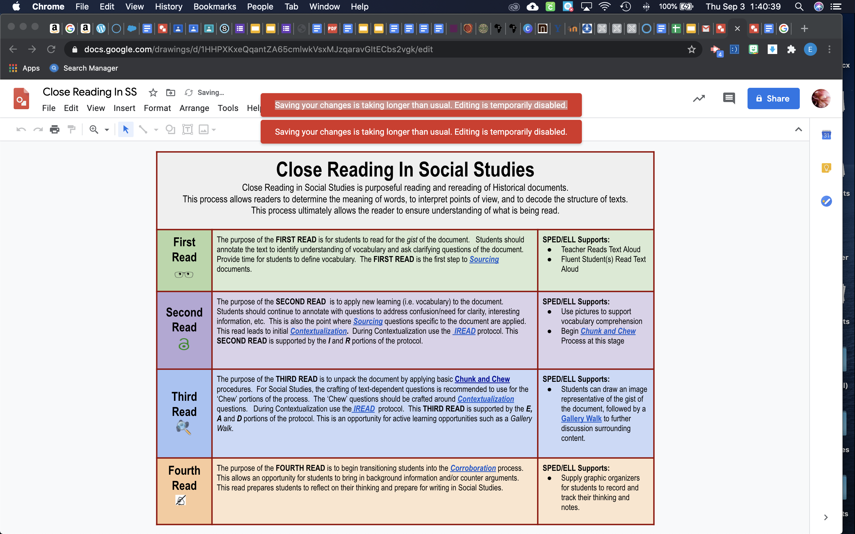 Error: Saving your changes is taking longer than usual. Editing is ...