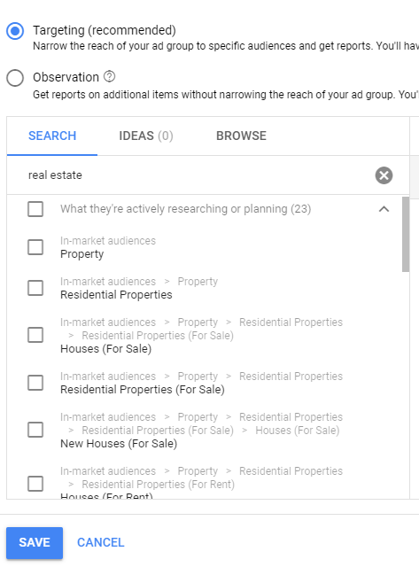 Target Real Estate In-Market Audience - Google Ads Community
