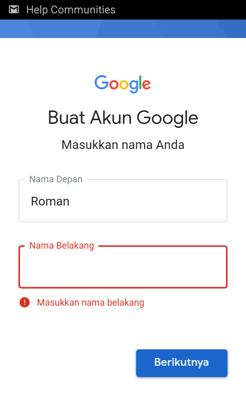 Bagaimana membuat akun google tanpa nama belakang karena teman saya ...