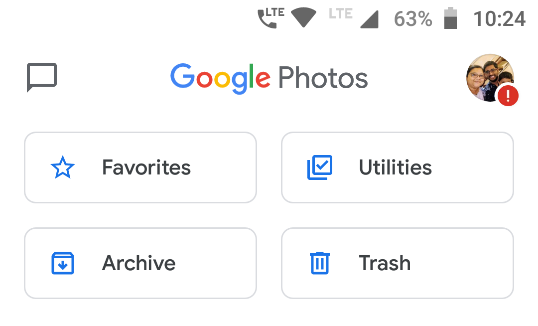 Exclamation point on Google photos icon - Google Photos Community