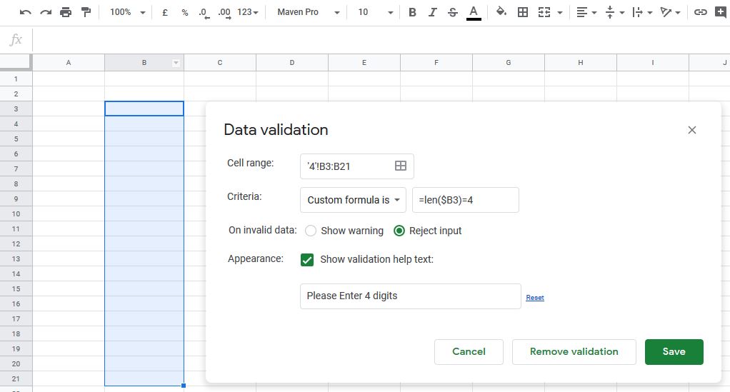 How to limit the number of characters that can be inputted in a column ...