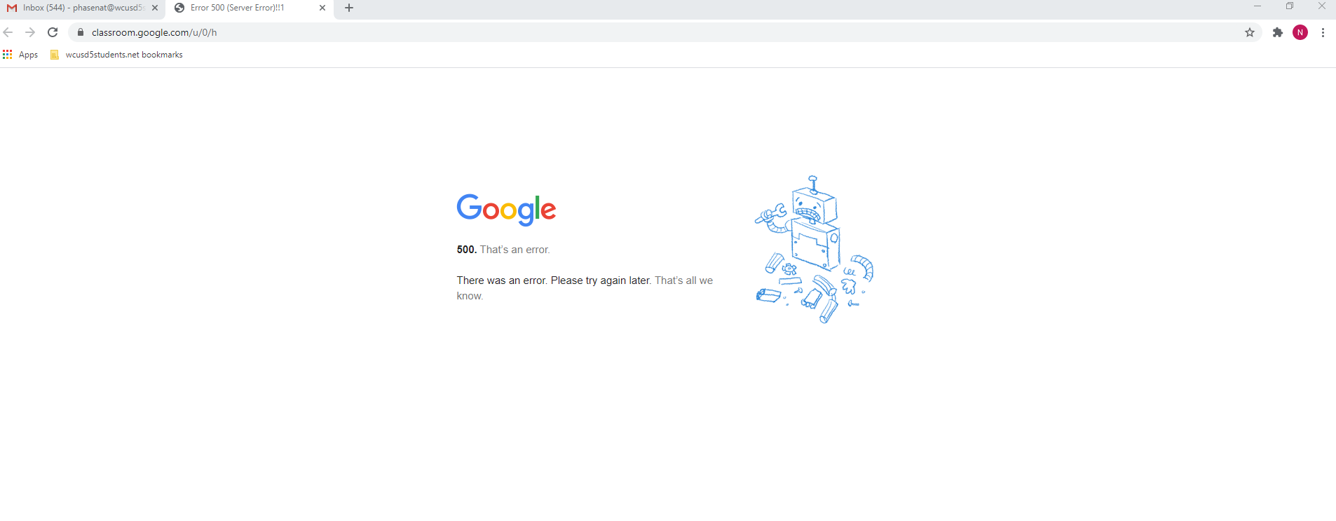 Google Classroom 500 Error - Google Classroom Community