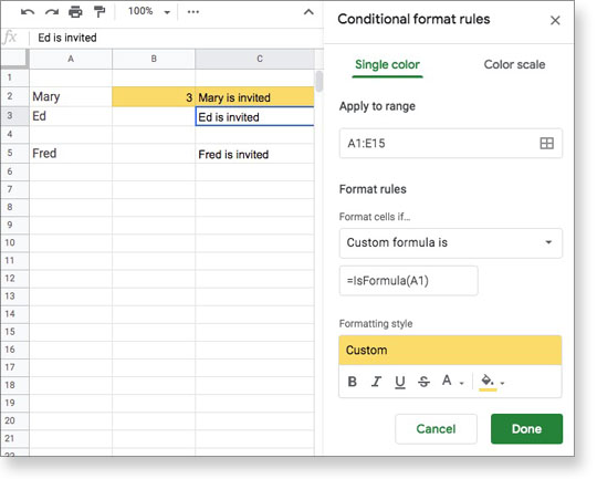 How do I use conditional formatting to color a cell if it contains a ...