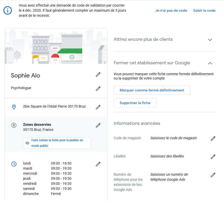 Impossible de valider mon code de validation - Communauté Google My ...