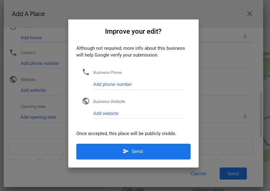 Why do I get the message "enter valid address" when trying to add a new ...