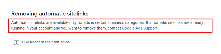 Sitelinks Google Ads