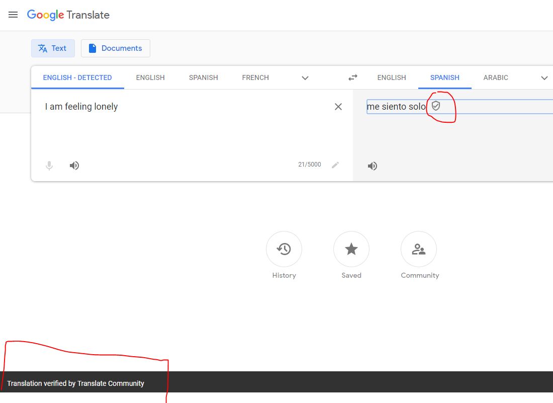 how can I see verified translations by community - Google Translate ...