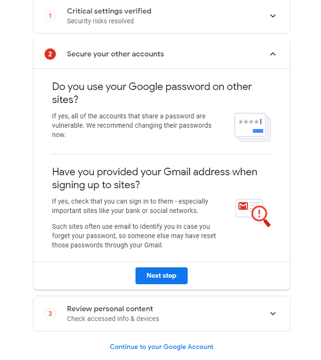 "Critical security issues found" - not going away even after 'Secured ...