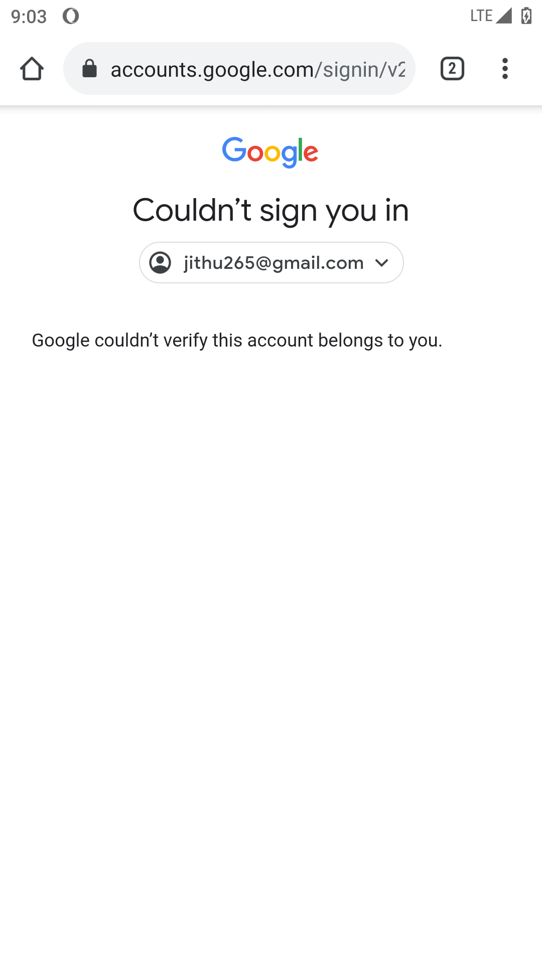 Google Couldn T Verify That This Account Belongs To You Google