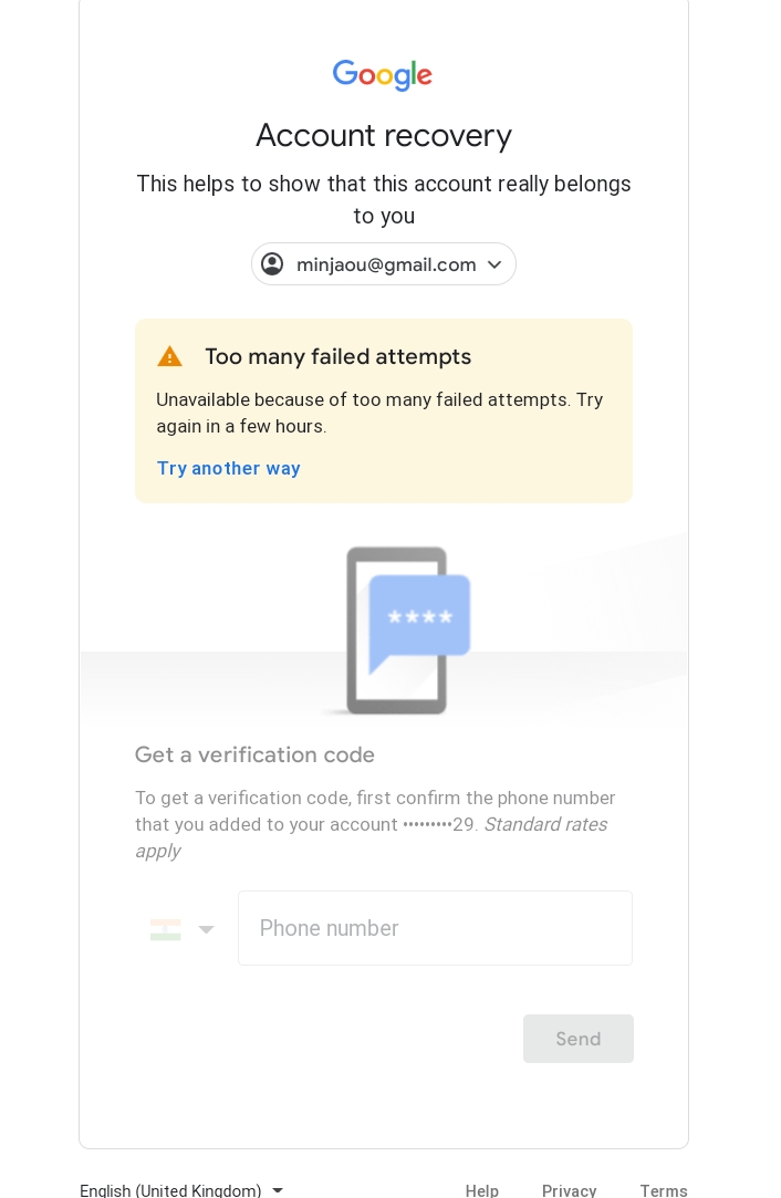How to solve too many attempt failed? - Google Account Community