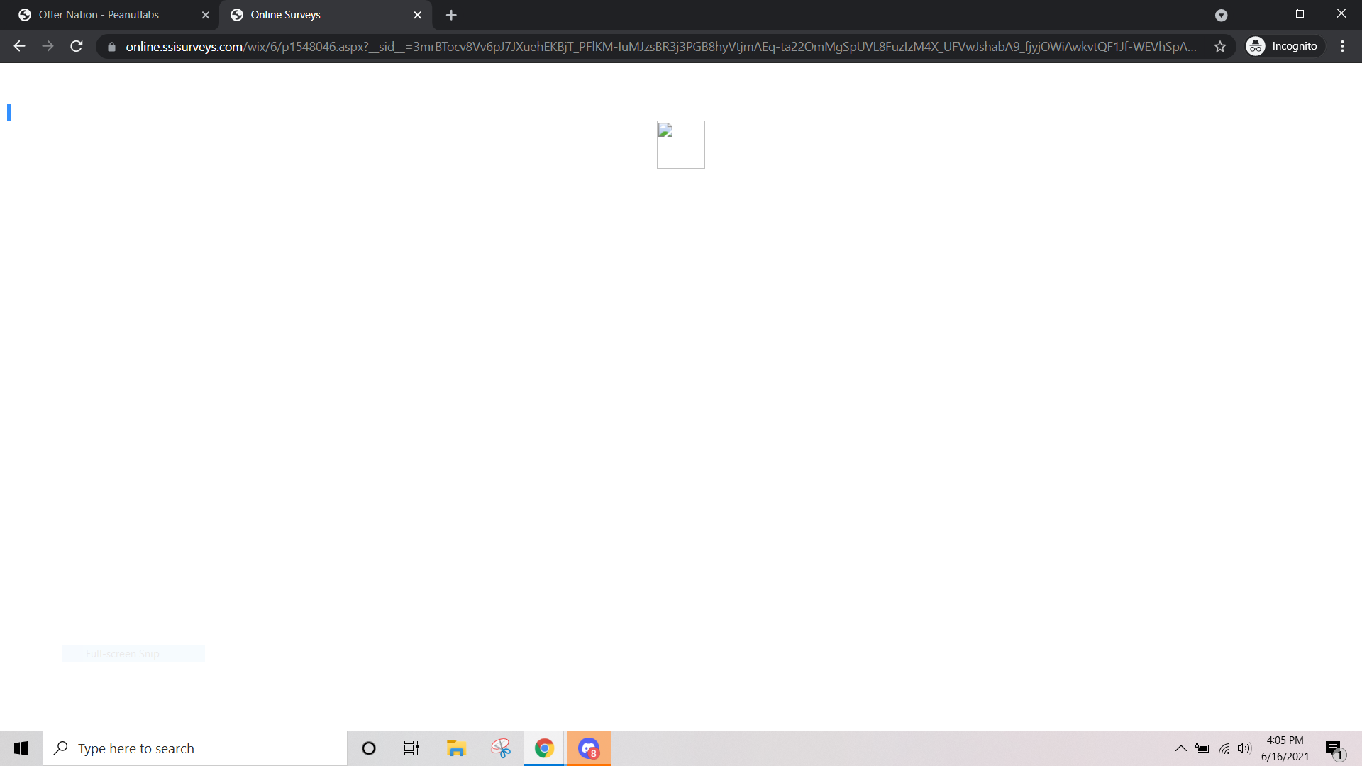 Why do I get a white page with a image box when trying to load pages to ...