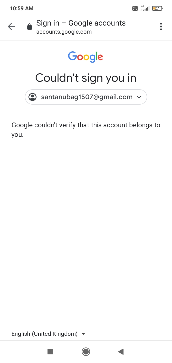 Google Couldn T Verify That This Account Belongs To You Google
