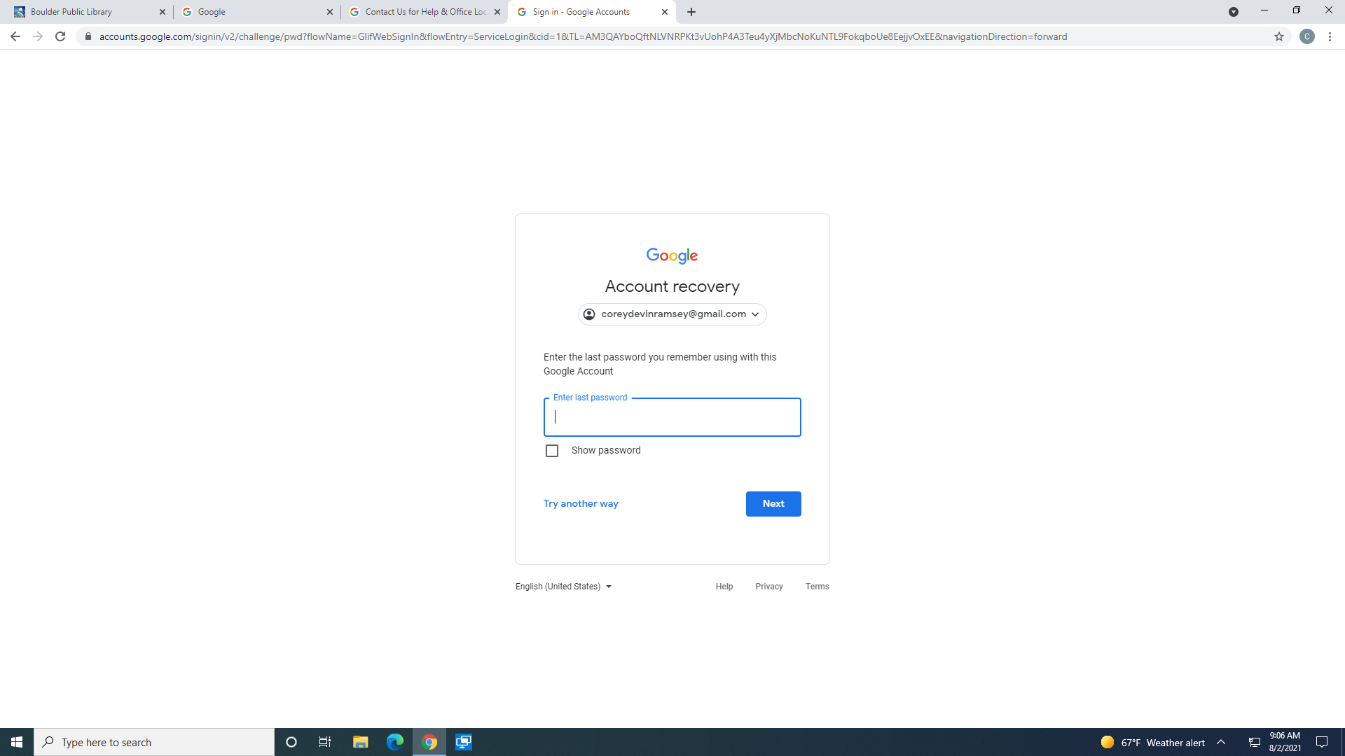 Manual Verification of Account Recovery - Google Account Community