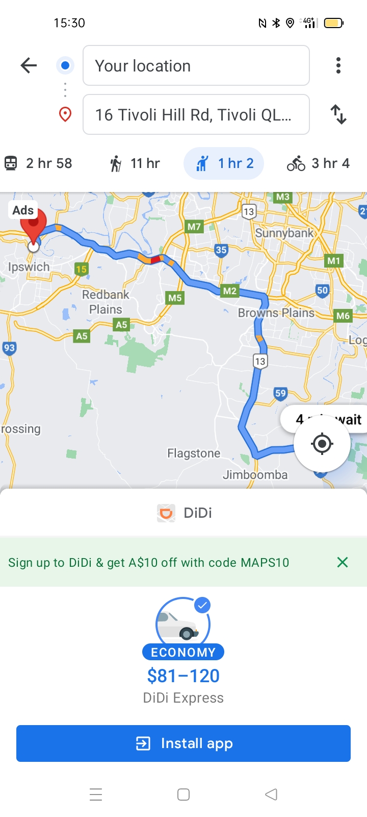 An un-closable advertisement is stopping me from using Google maps ...