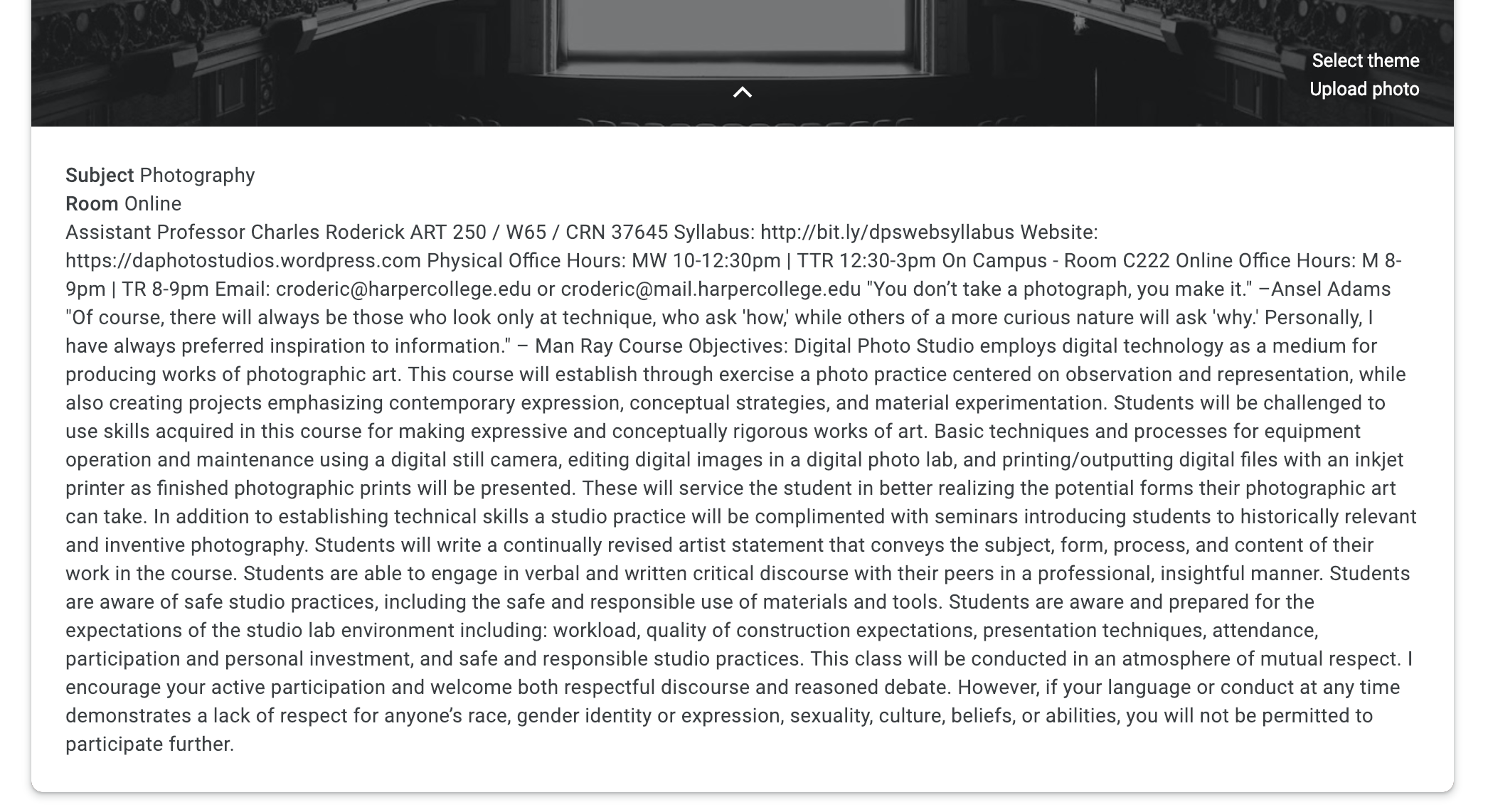 New toggle down for the "about" this course is not formatting my text ...