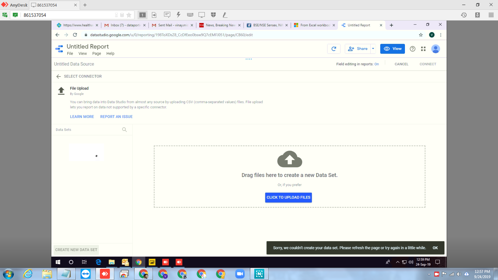 Sorry We Couldn T Create Your Data Set Please Refresh The Page Or Try Again In A Little While