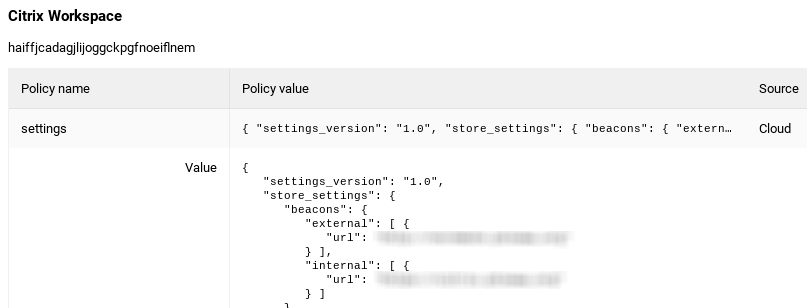 Device Management > Chrome > Apps & extensions > Policy for extensions ...