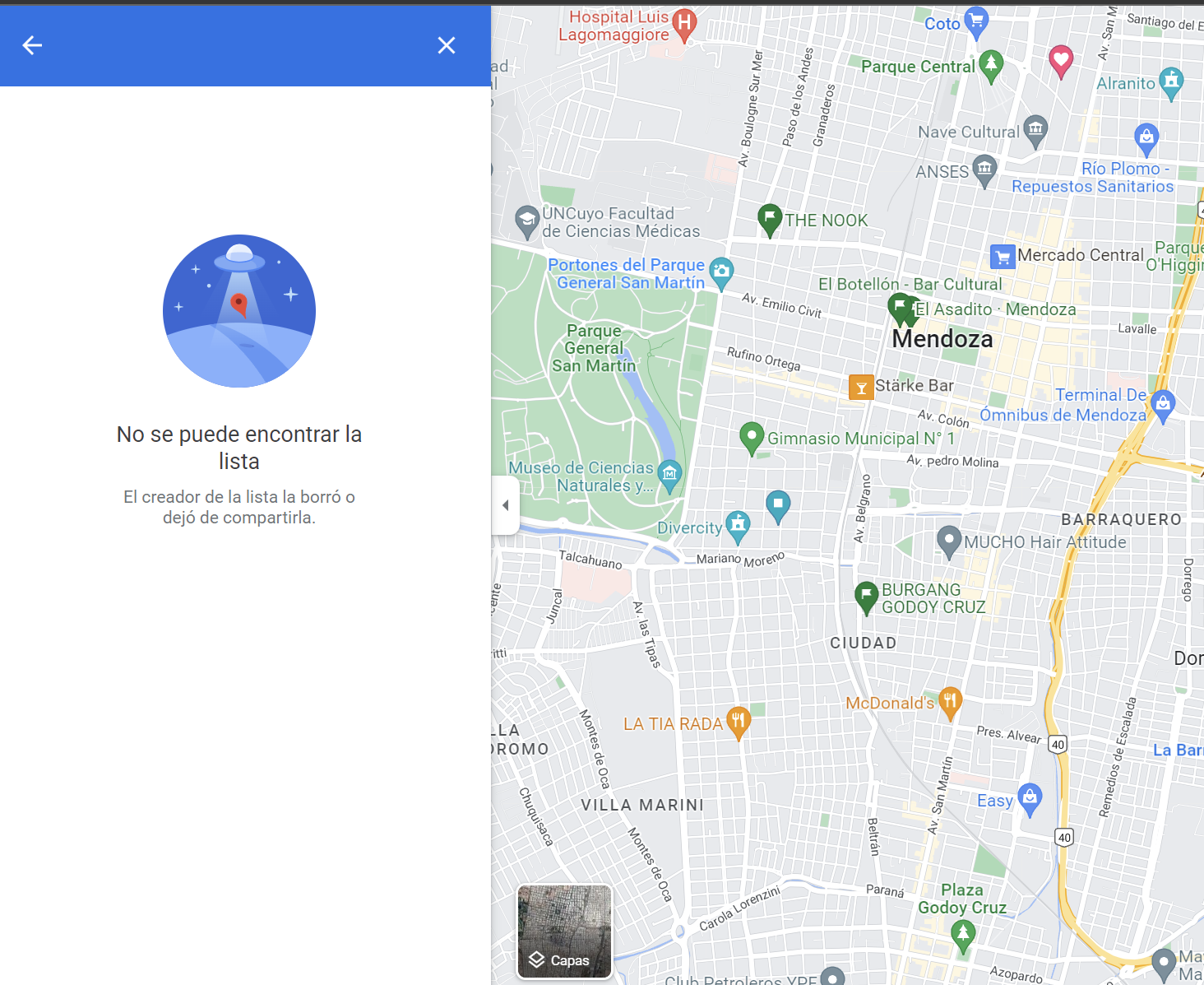 Error al crear y compartir un listado de lugares. - Comunidad de Google Maps