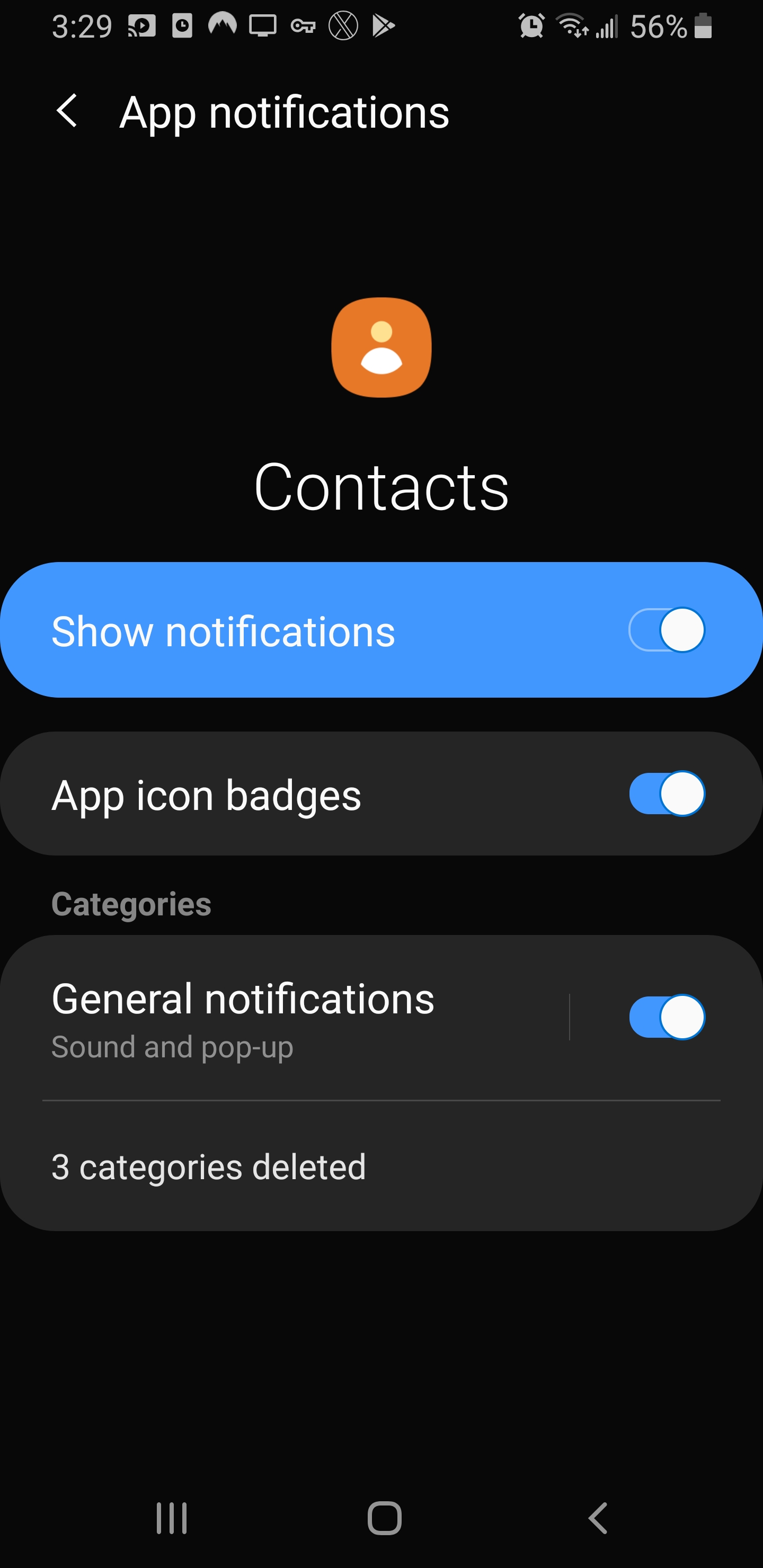 Messages settings categories...I have general notifications then I have ...