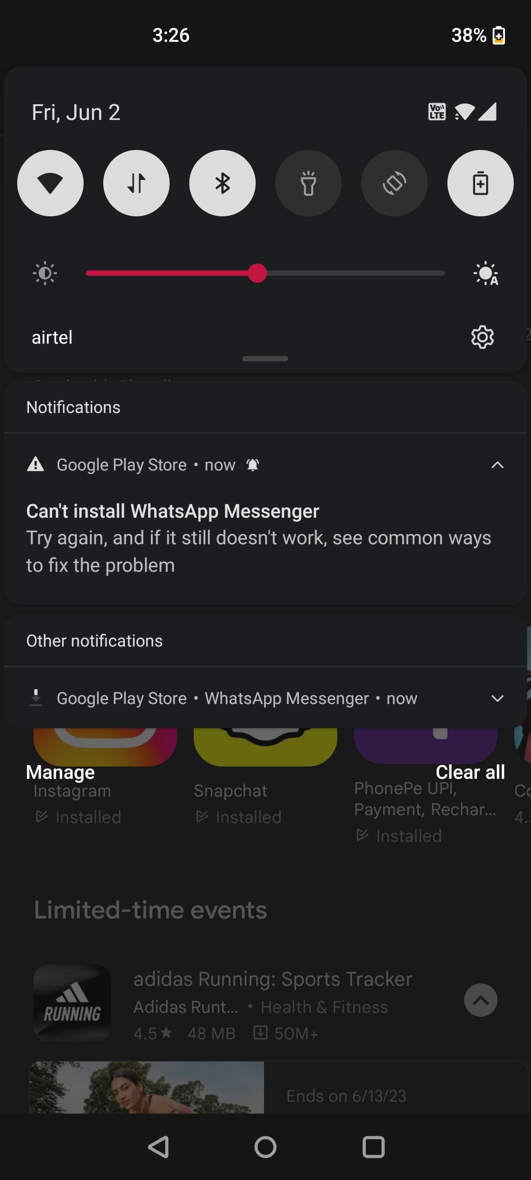 I am unable to install the WhatsApp Messenger Application from play store on my device - Google ...