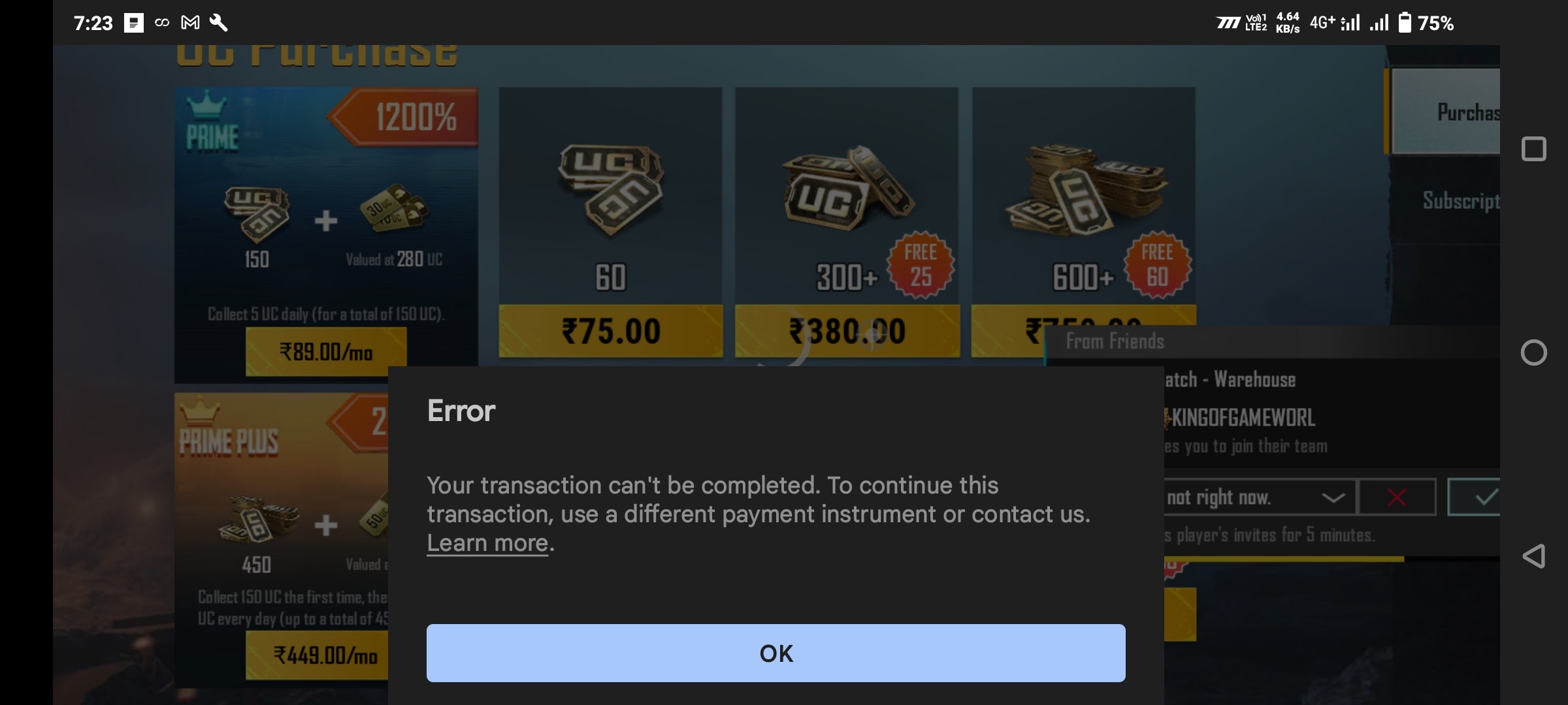 Your transaction can't be completed - Google Play Community Your transaction can't be completed - Google Play Community