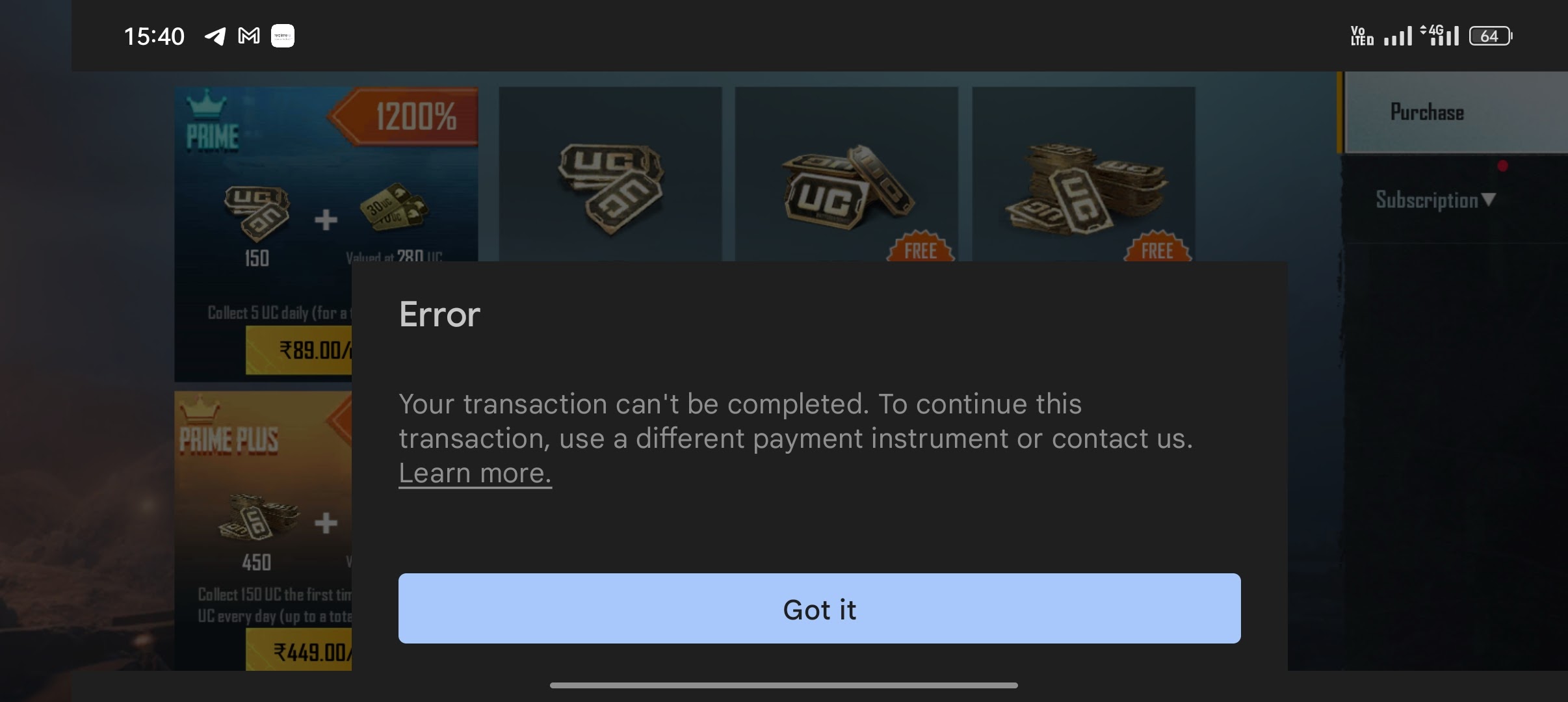Your Transaction can t Be completed - Google Play Community Your Transaction can t Be completed - Google Play Community